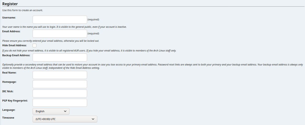 Arch Linux Packaging |2| Λογαριασμός AUR και ανέβασμα πακέτου – Cerebrux